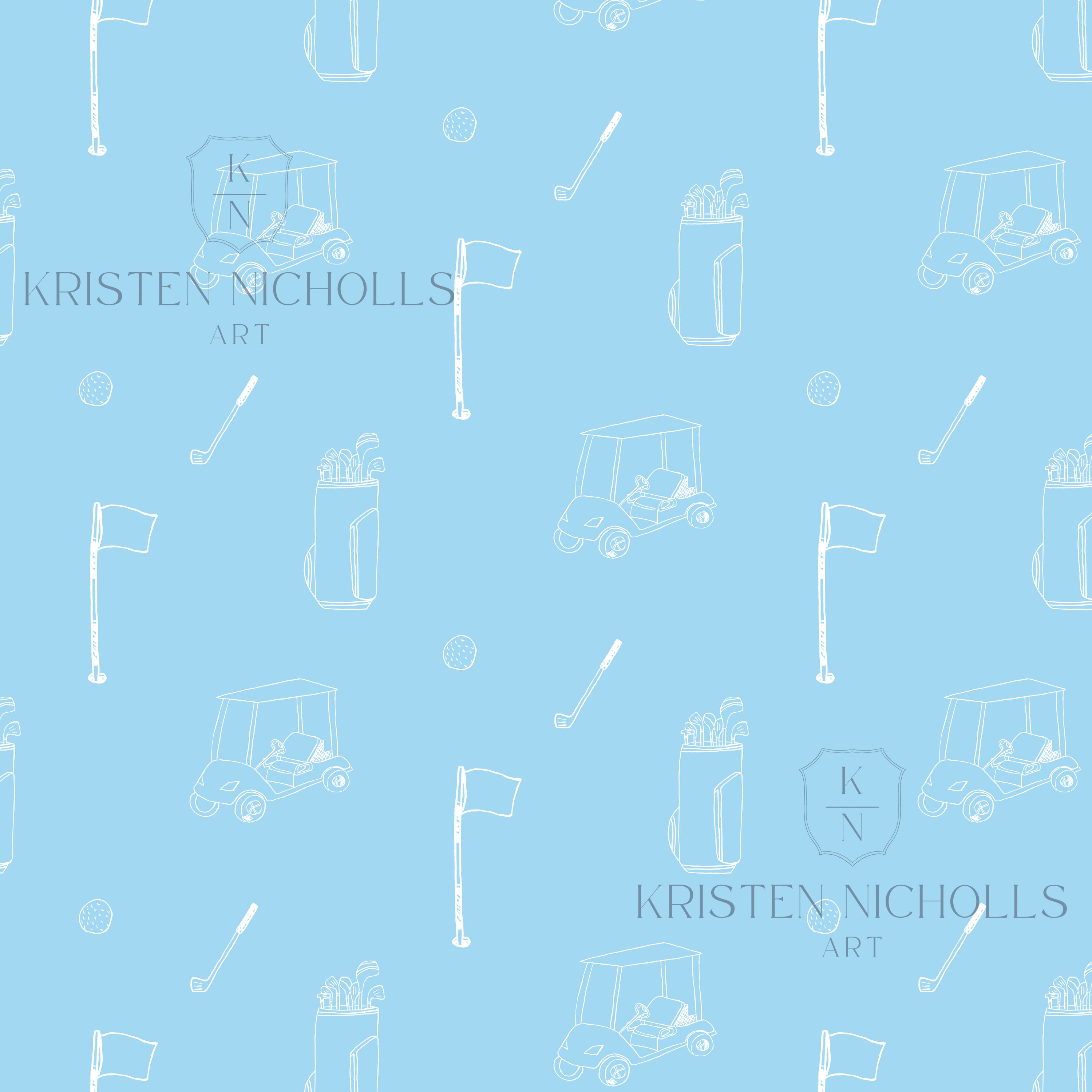 Watercolor Golf Patterns for Kids' Products & Homeware – Kristen ...