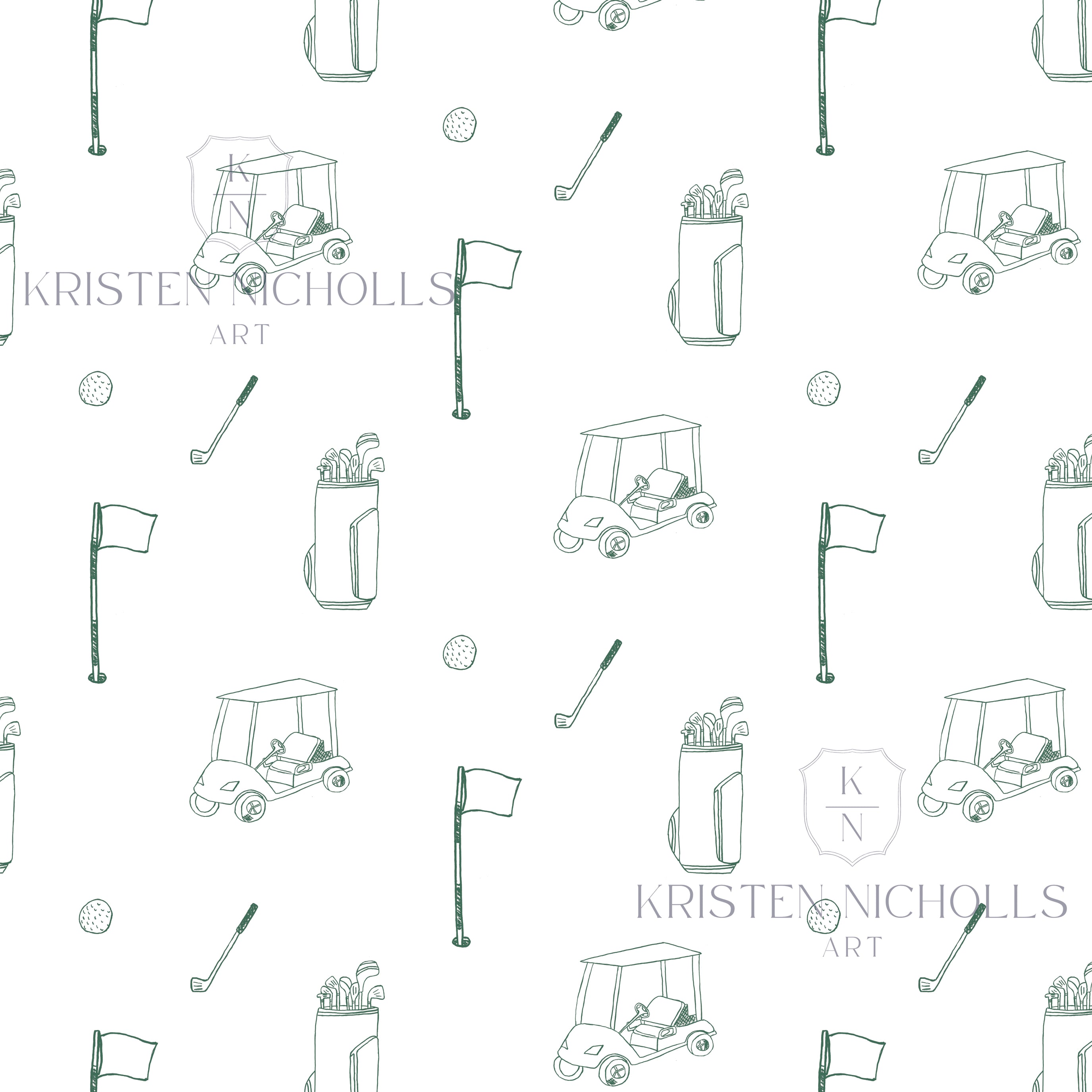 Watercolor Golf Patterns for Kids' Products & Homeware – Kristen ...